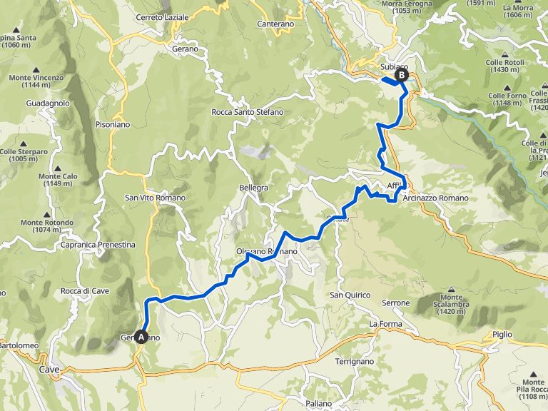 Stage 4: Genazzano to Subiaco – Way of St. Thomas | hike | Komoot